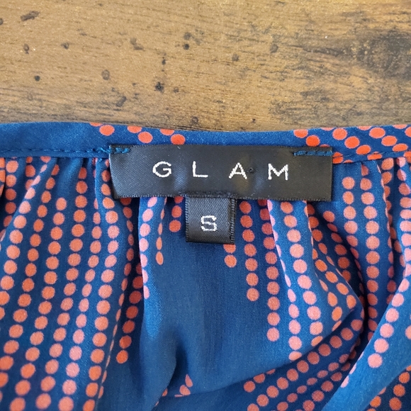 glam | Tops | Navy Red Chevron Top S | Poshmark